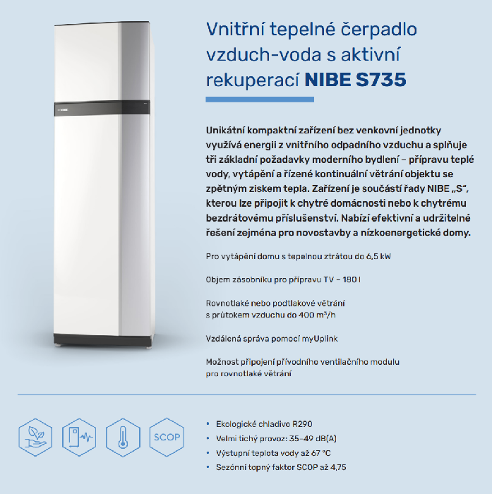 Tepelné čerpadlo s aktivní rekuperací NIBE S735